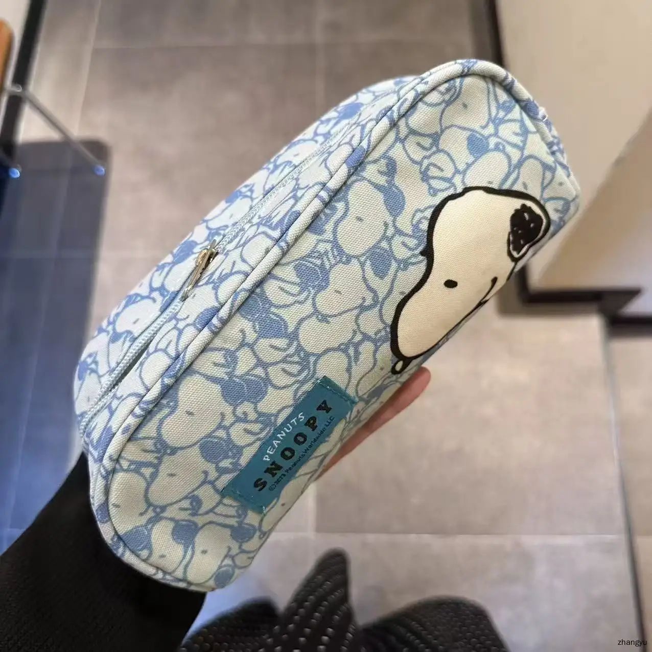 Школьный пенал Snoopy прямоугольной формы из брезента, бежевый, для мальчиков и девочек, вместительный футляр для канцел