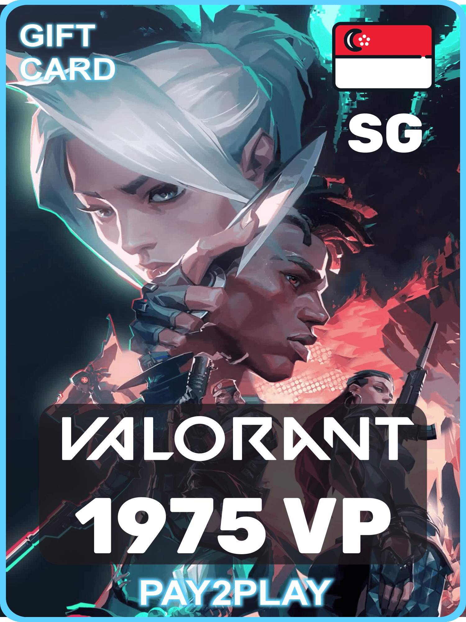 Подарочная карта Valorant 1975 VP, Сингапур / цифровой код / Valorant Gift Card Singapore, 1975 VP