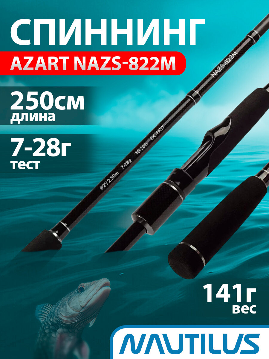 Спиннинг Nautilus Azart 250 см 7-28г NAZS-822M