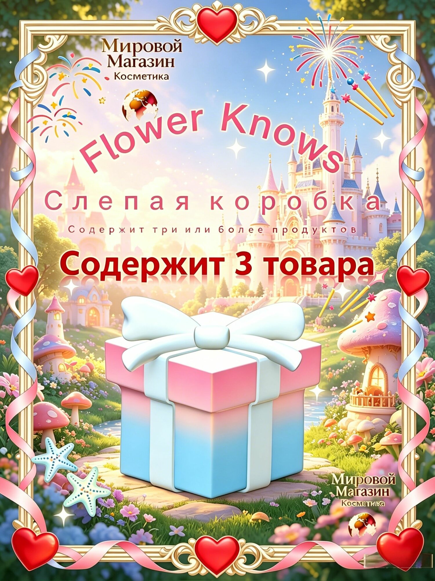 Эксклюзивный набор Flower Knows с декоративной косметикой, 3предмета в боксе набор косметики 3 предмета