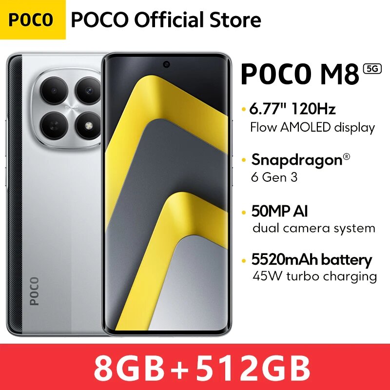 Смартфон Poco M8, 8/512ГБ, global