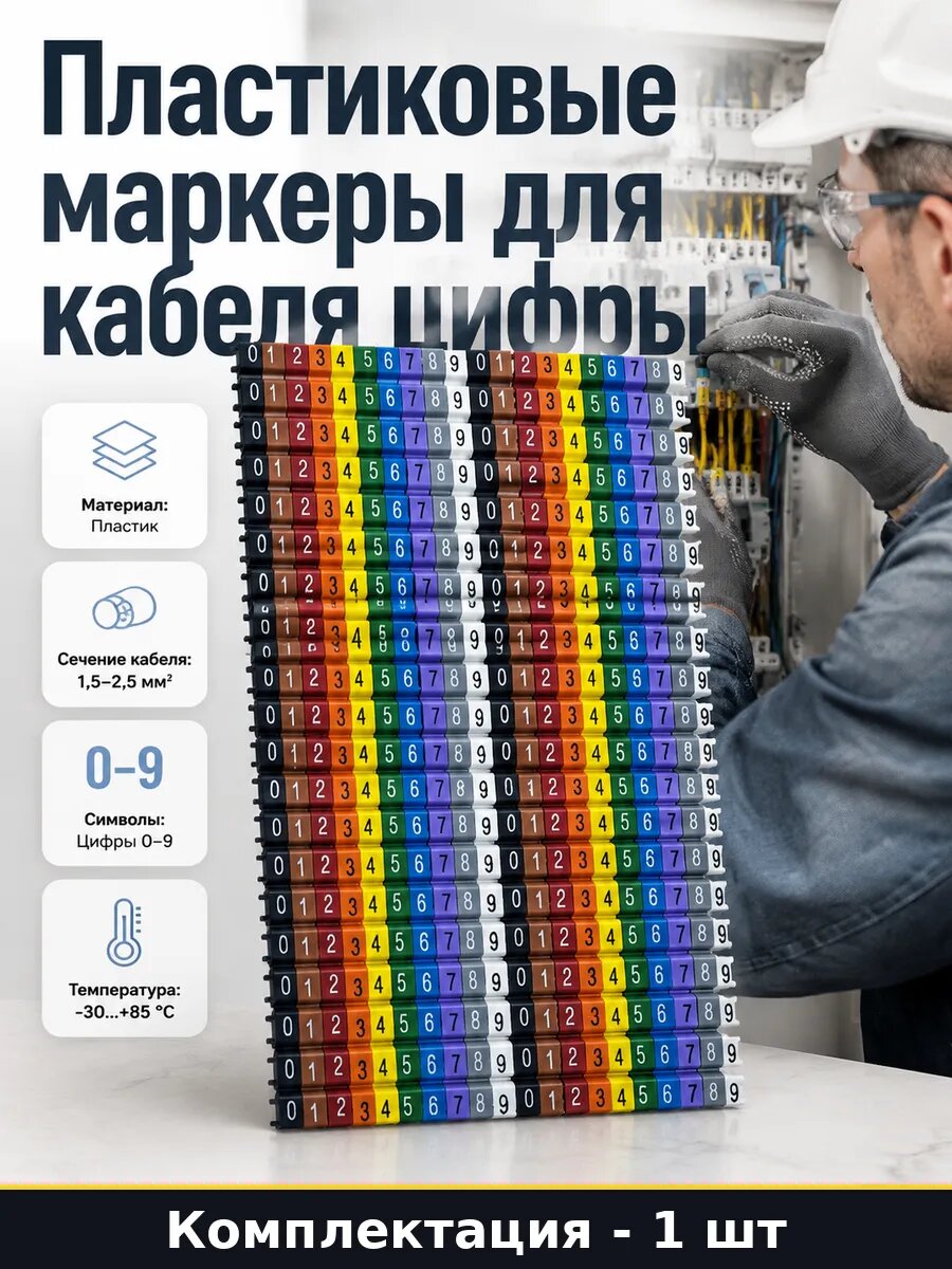 Пластиковые маркеры для кабеля 400 штук цифры набор проводов