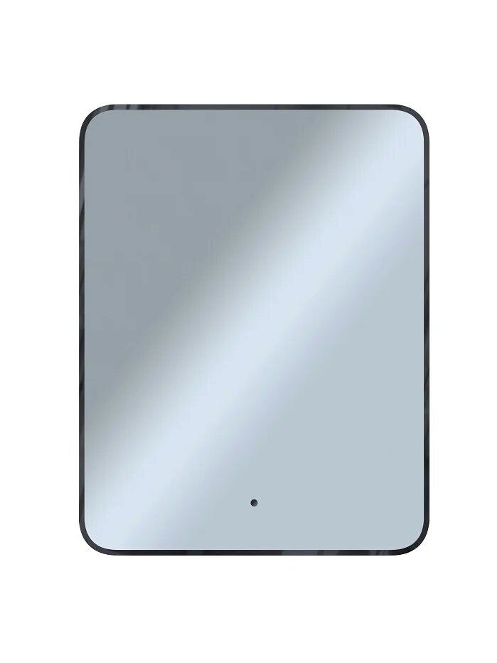 Зеркало 1MarKa Форма Софт (Shape Soft) 70x90 со светодиодной подсветкой, 70 см, черное, зеркало настенное в ванную, в современном стиле