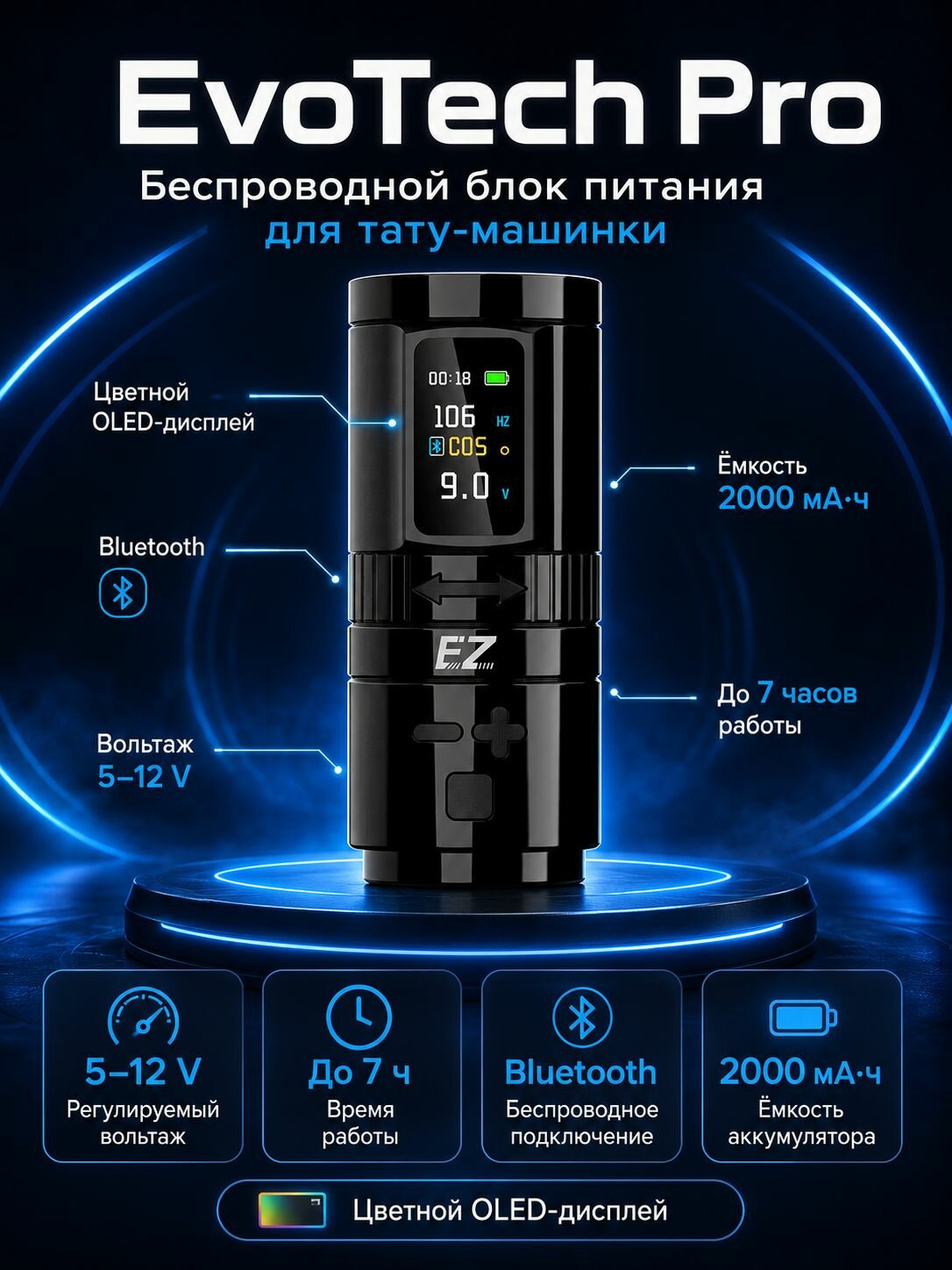 Блок питания для тату машинки EZ EvoTech Pro