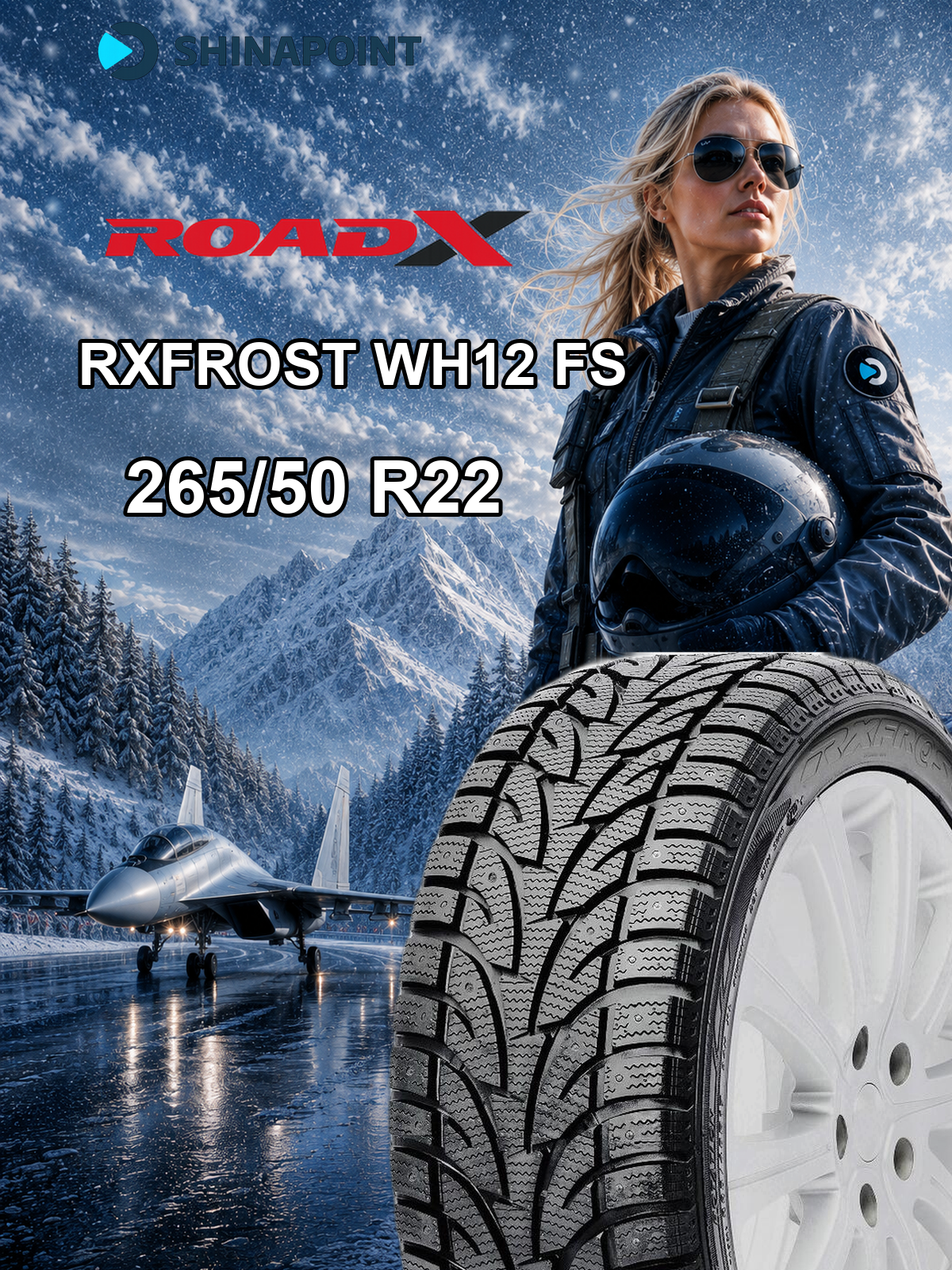 Шины зимние R22 265 50 112 T автомобильная зимняя резина RoadX модель RXFROST WH12 FS