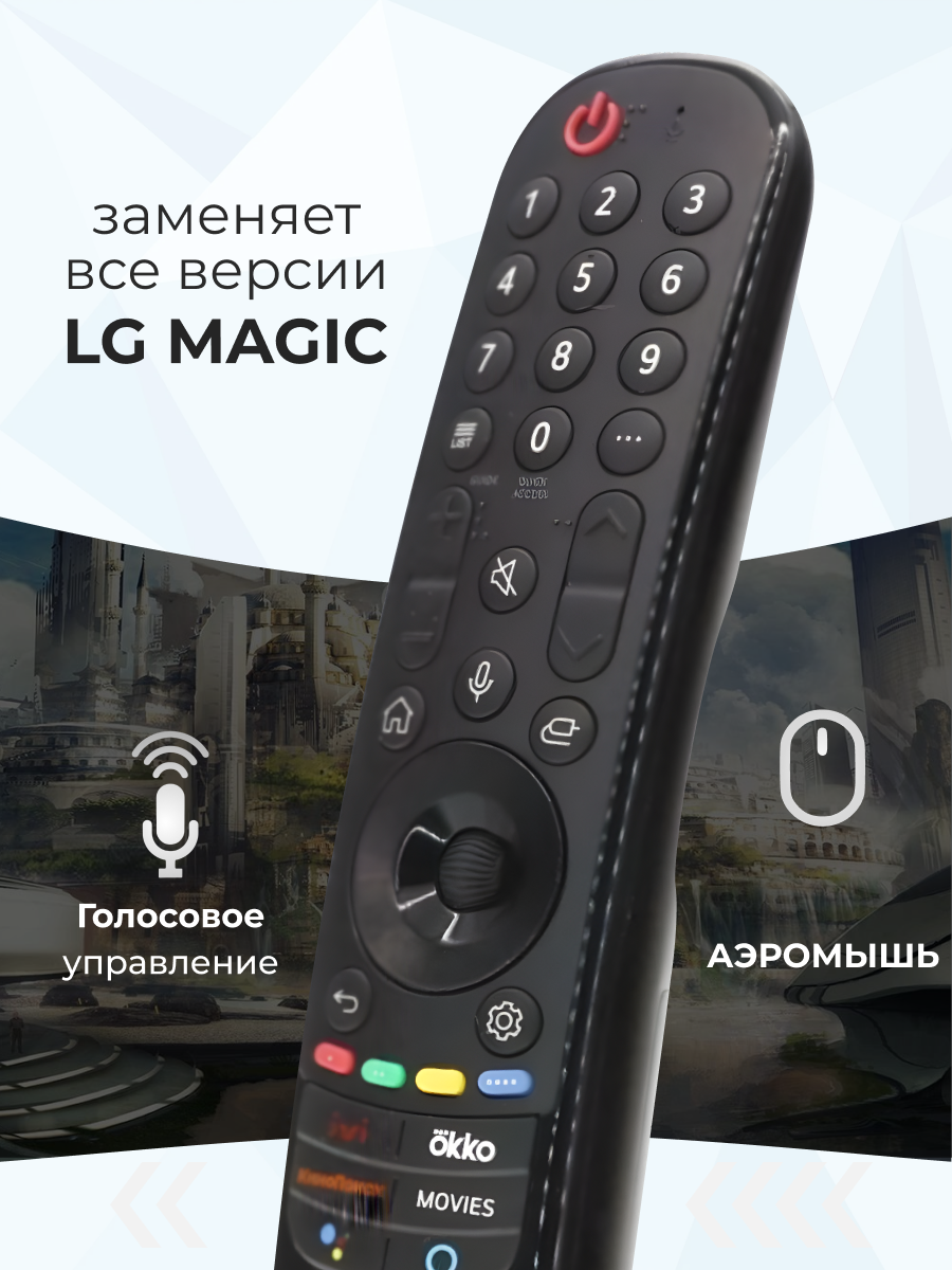 Голосовой пульт LG Magic Smart TV MR21GA для смарт телевизора Лджи /Аэромышь заменяет MR20GA, AN-MR19BA, MR18BA, MR650A