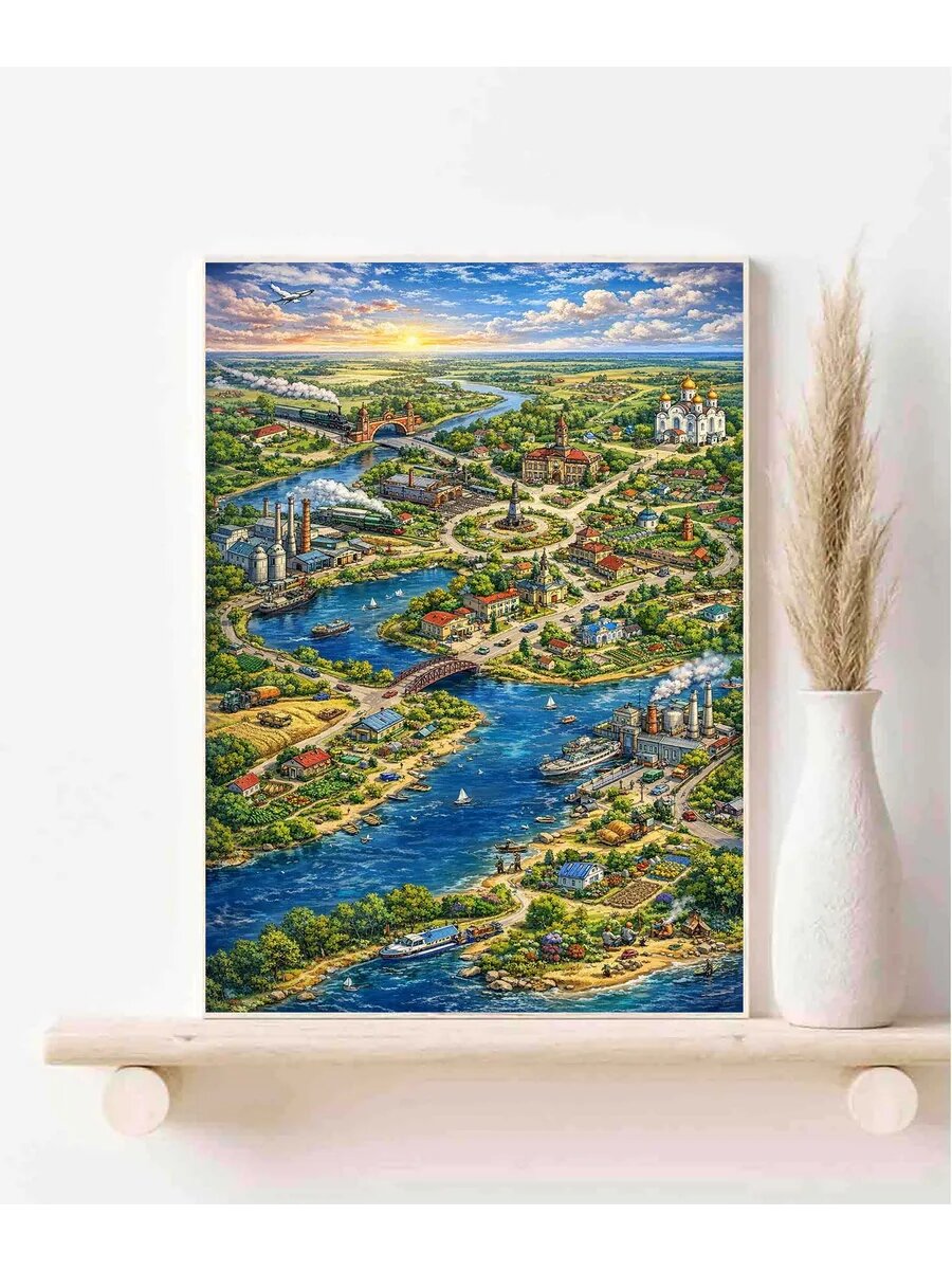 Пролетарск, Россия, Fantasy Map, Карта, Плакат 30x42см