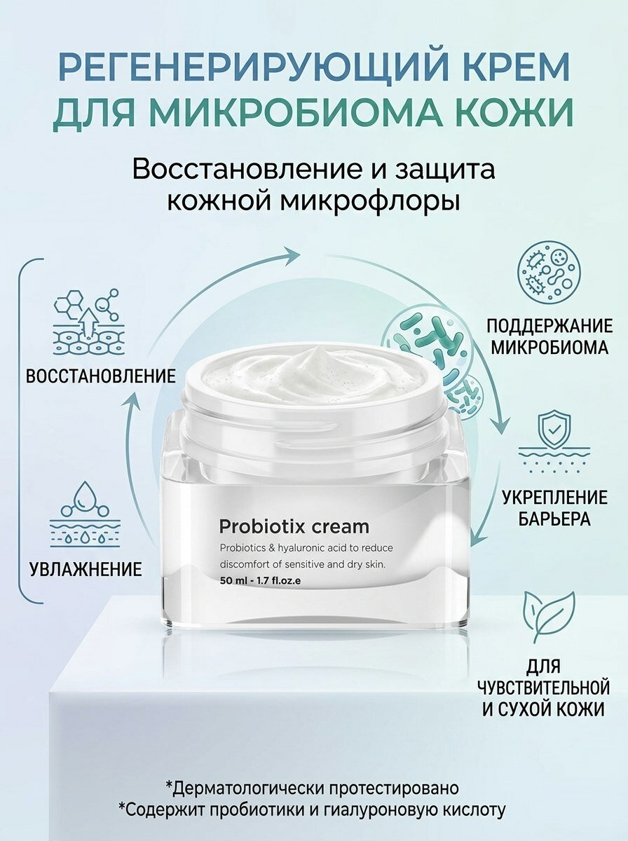 Fusion Meso Probiotix Cream Крем для восстановления экофлоры и биологической защиты кожи, 50 мл