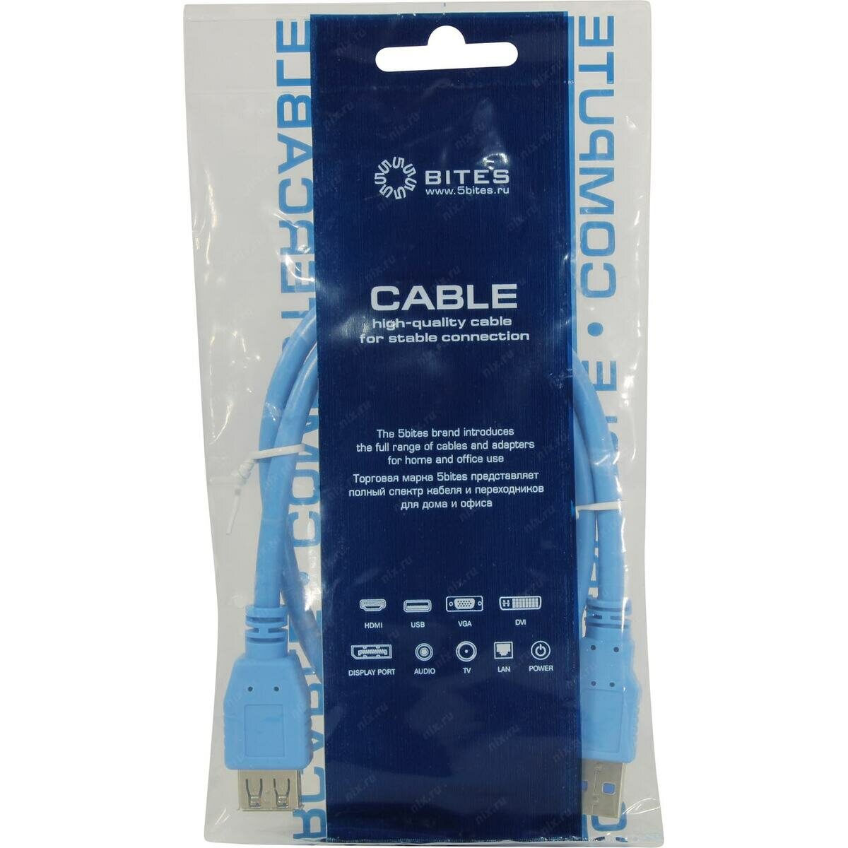 5bites UC3011-005F Кабель удлинительный USB 3.0 AM-- AF 0.5м — фото 1