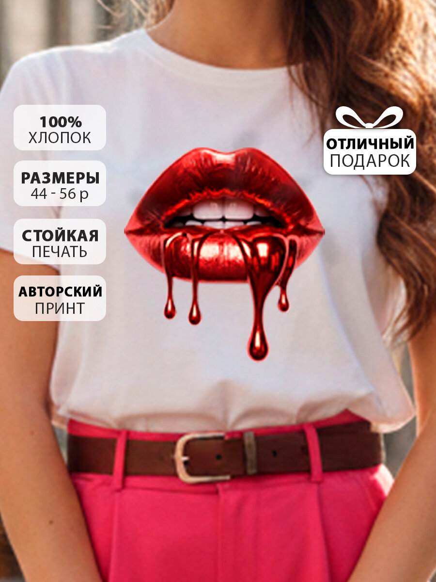 Футболка Губы красные