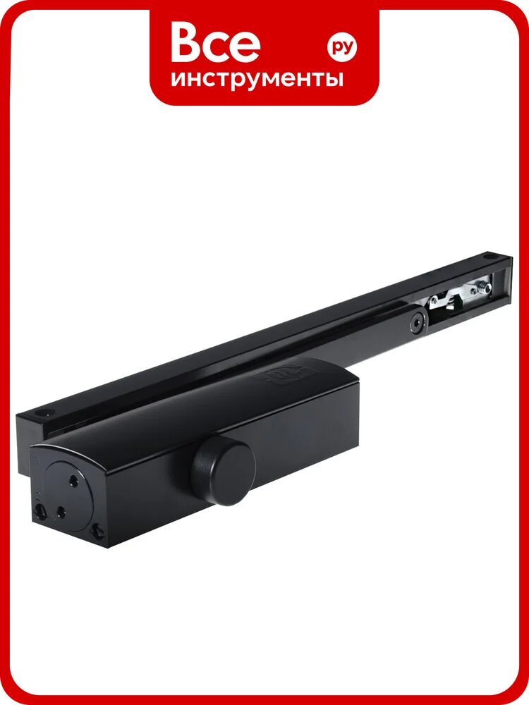 Доводчик со скользящей тягой Doorlock dl100s en3 черный, с функцией hold open 75552, противопожарный, постоянная