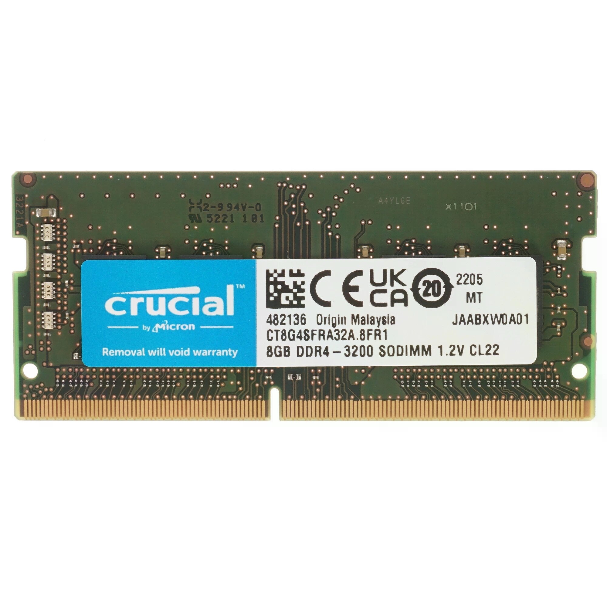 Оперативная память DDR4 3200 8gb SODIMM Crucial OEM / CL22 / CT8G4SFRA32A