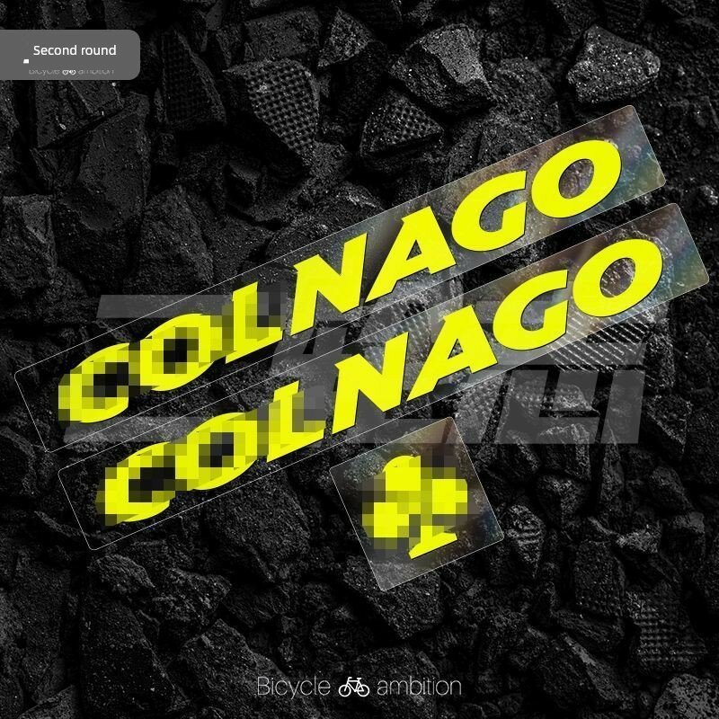 Комплект наклеек для рамы велосипеда Colnago V4RS - Флуоресцентно-желтый, 2x нижняя труба + 1x головная труба