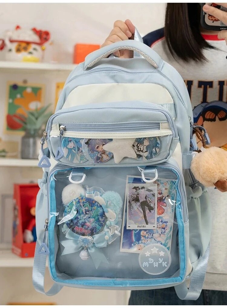 Синий рюкзак Ita Mochila, прозрачный, без подвесок