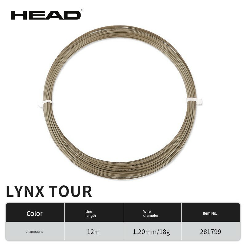 HEAD Lynx Tour- 18G Теннисная линия 200м Монолитная нить для ракеток - Шампанское