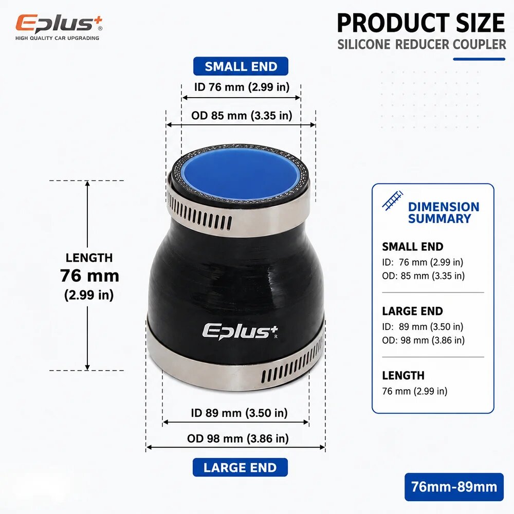 Силиконовая Переходная Трубка Eplus Black 4-слойная Для Высокотемпературных Радиаторов И Турбонаддува Автомобилей, Огнестойкая