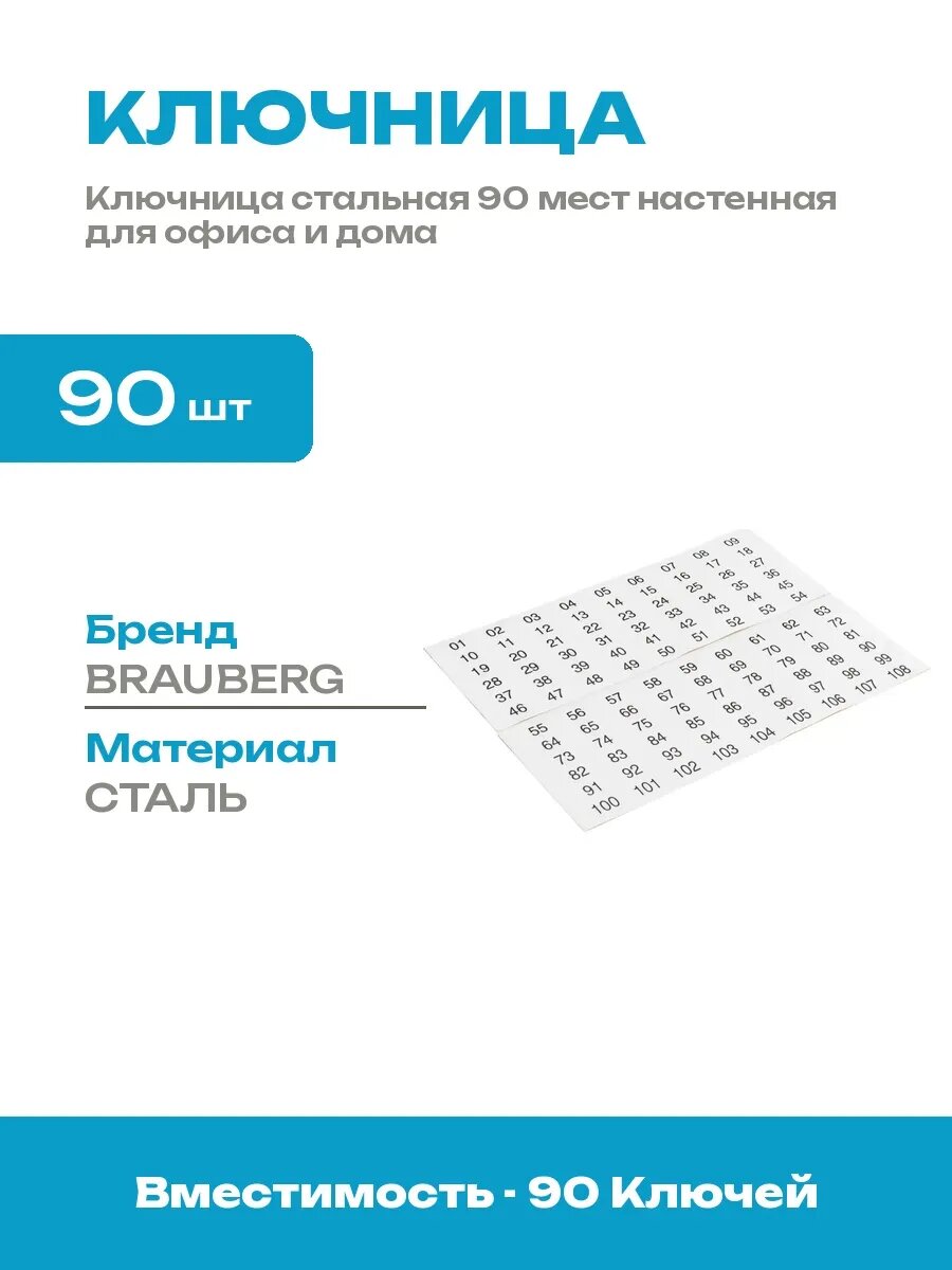 Ключница на 90 ключей настенная металлическая серая 300х240