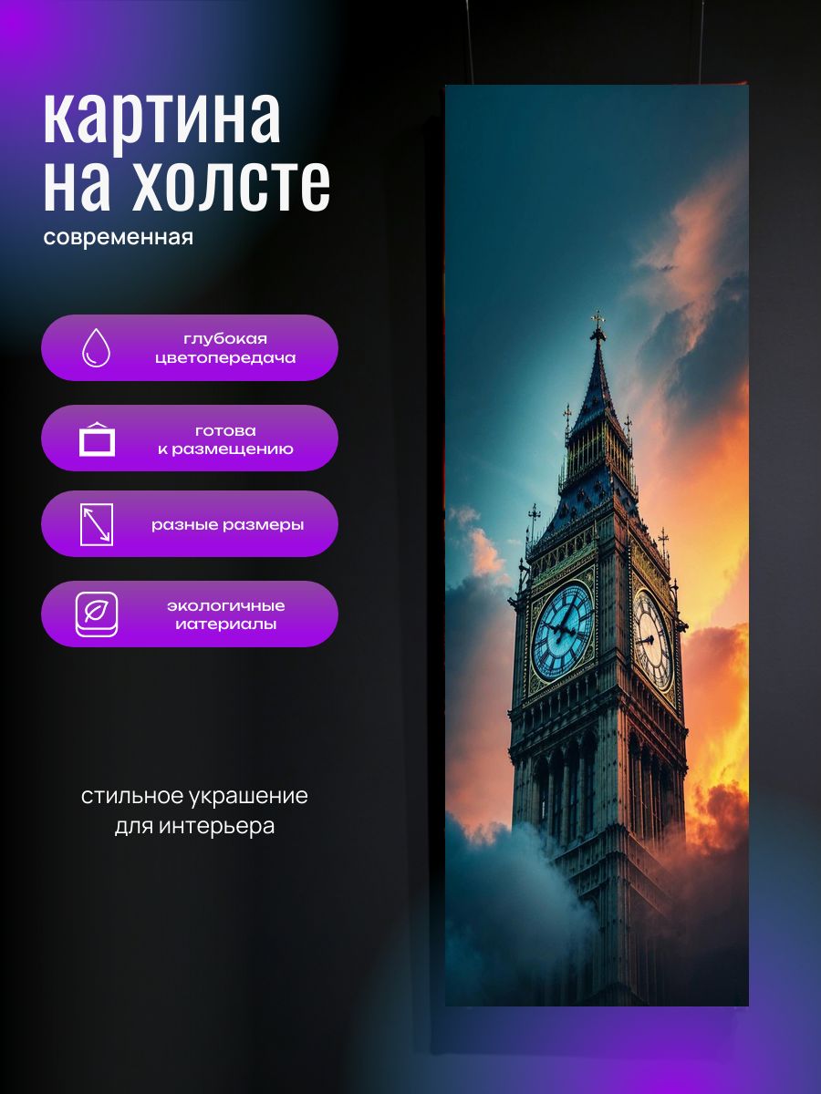 Картина на холсте Арт-композиция для интерьера 45x115 см