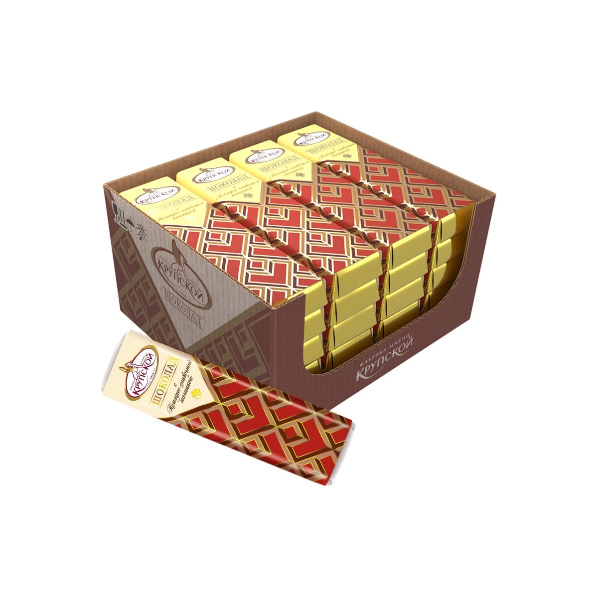 Шоколадный батончик Фабрика им. Крупской (20шт. по 47г) (2094162), 1 уп.