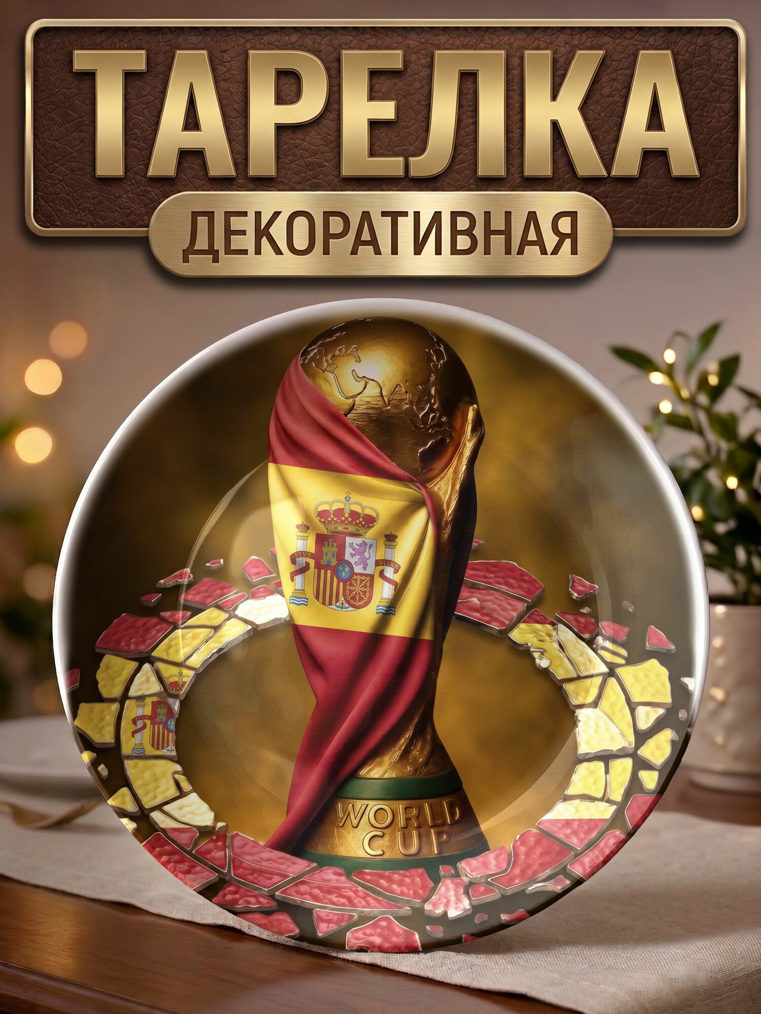 Тарелка декоративная Кубок ЧМ Испании