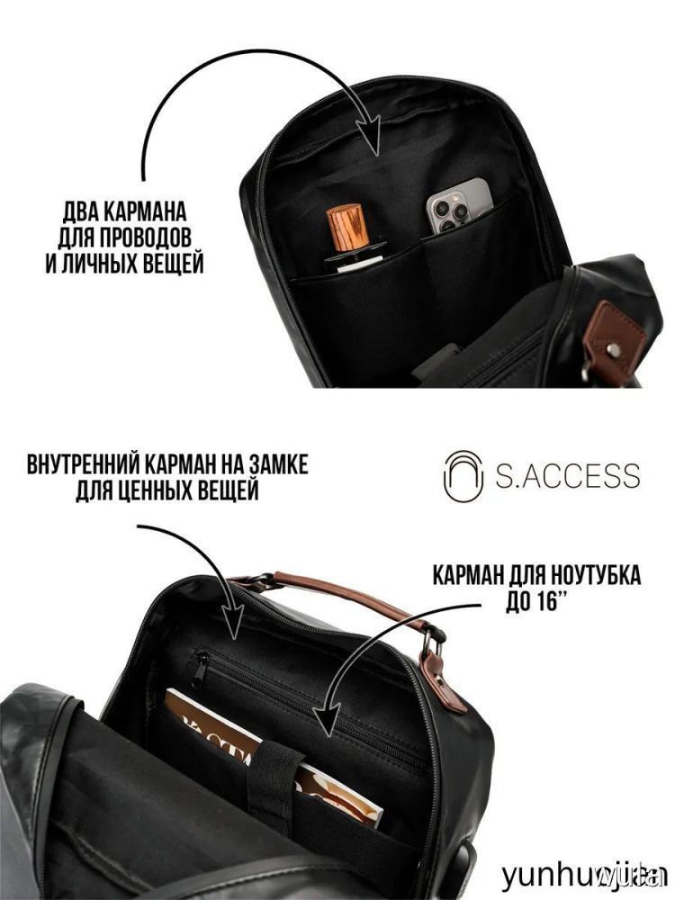 Рюкзак S.ACCESS экопреж, стильный для работы и путешествий, сумка-рюкзак, для автомобиля — фото 1