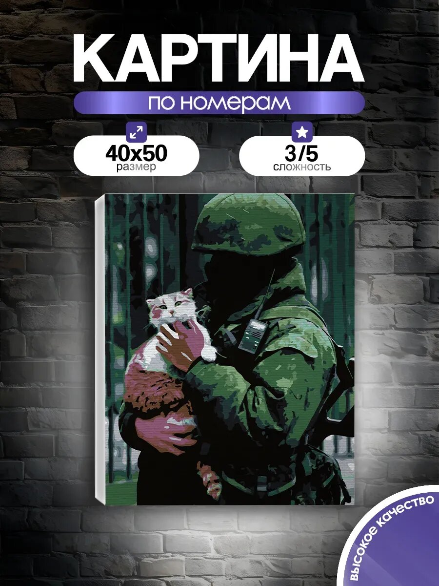 Картина по номерам Солдат 3161