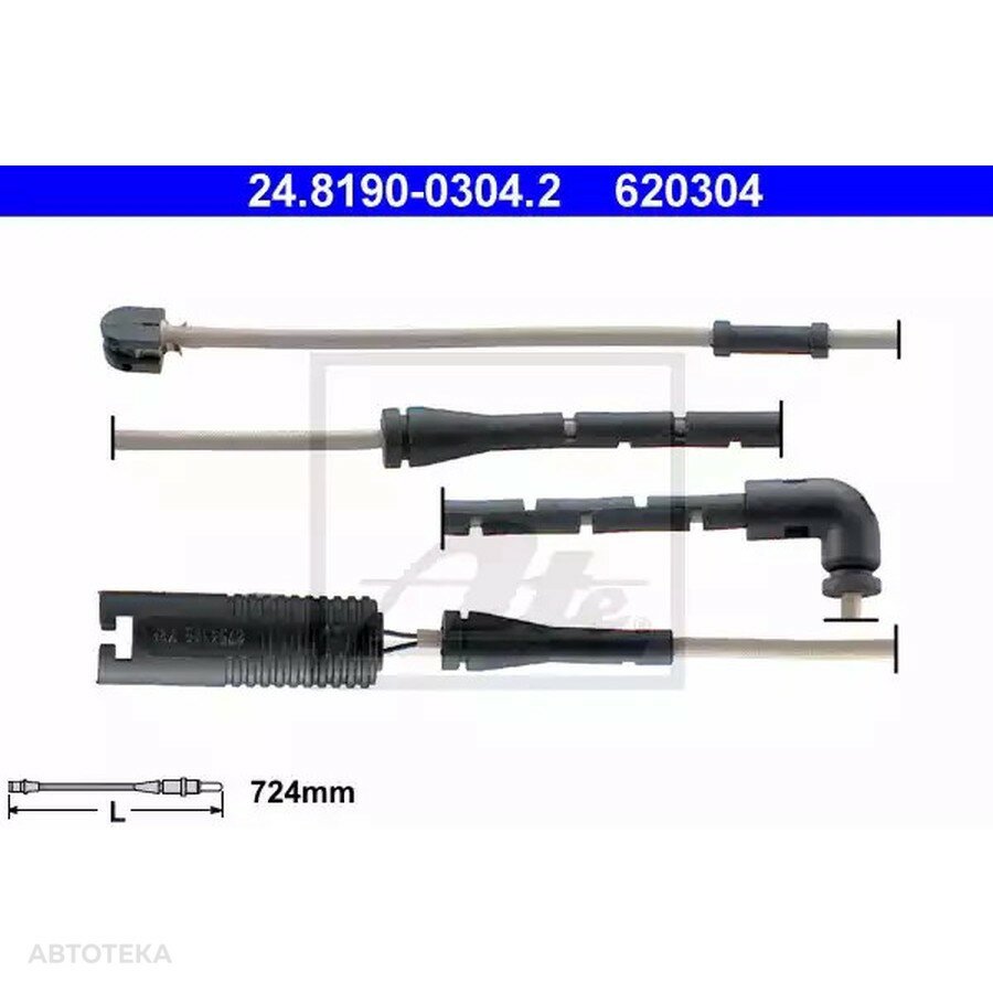Датчик износа торм. колодок LR RR 3 -12 передн.(необх.1шт.) ATE 24819003042