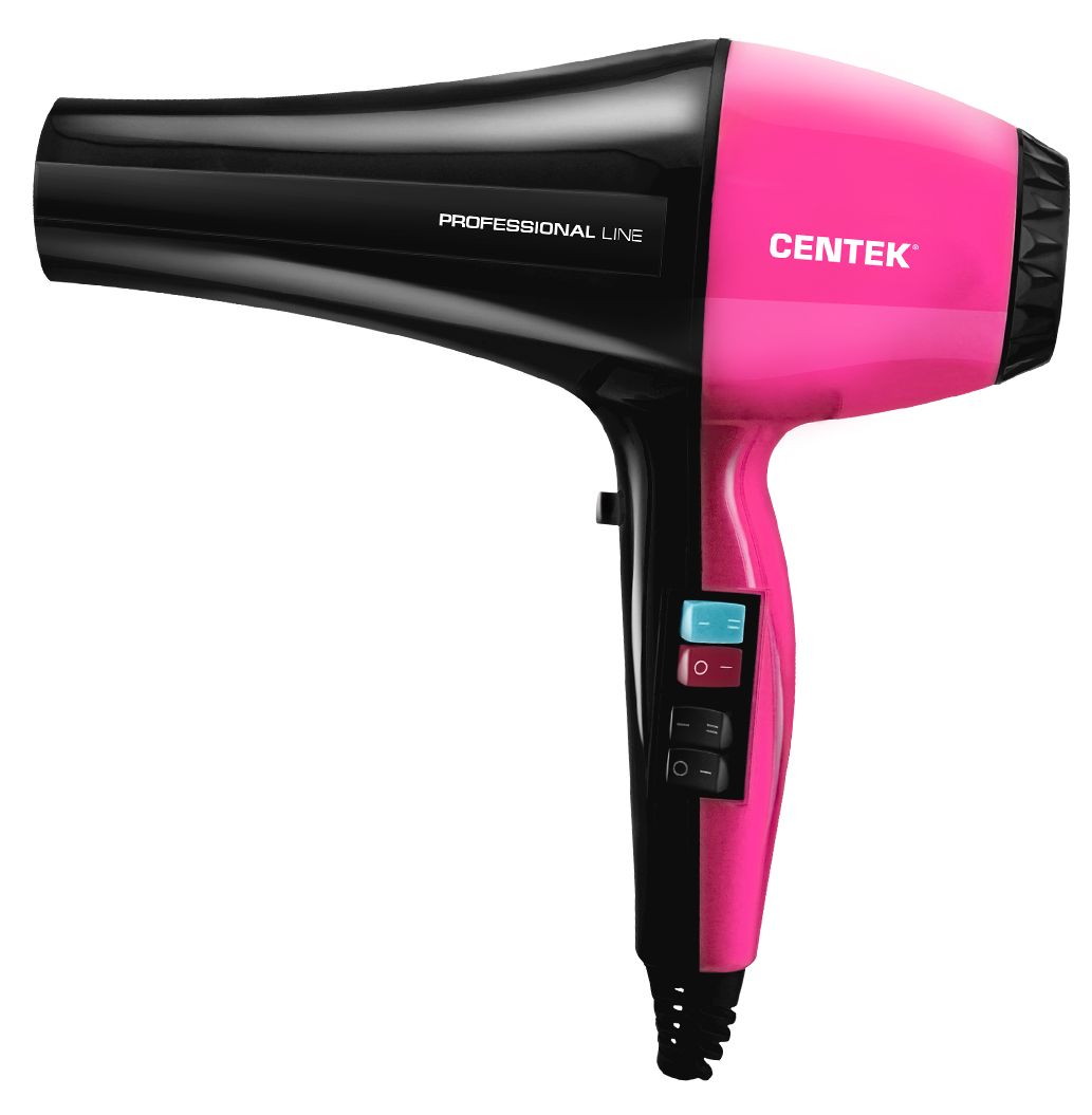 Фен для волос Centek / Сентек CT-2225 профессиональный, холодный обдув, 3 скорости, 3 температурных режима, черный с оранжевым, мощность 2400Вт / бытовая техника