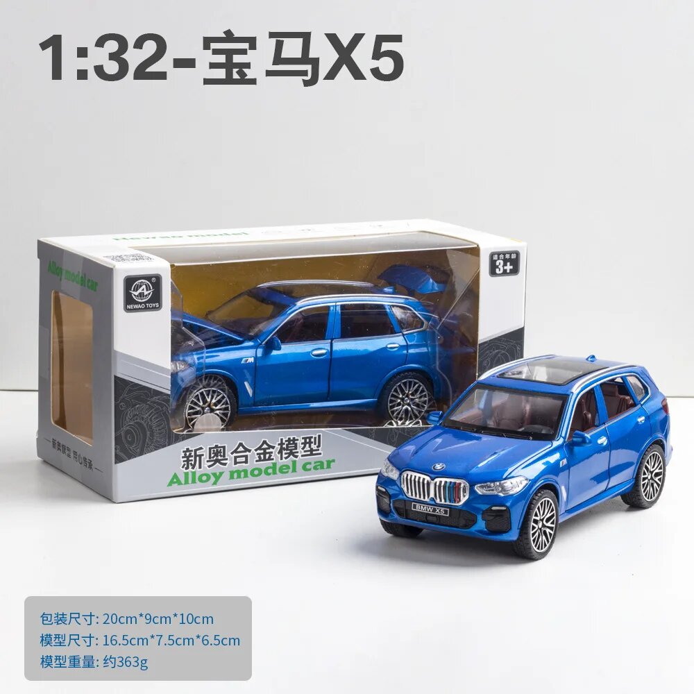 Модель BMW X5 1:32 синий, металл, с коробкой