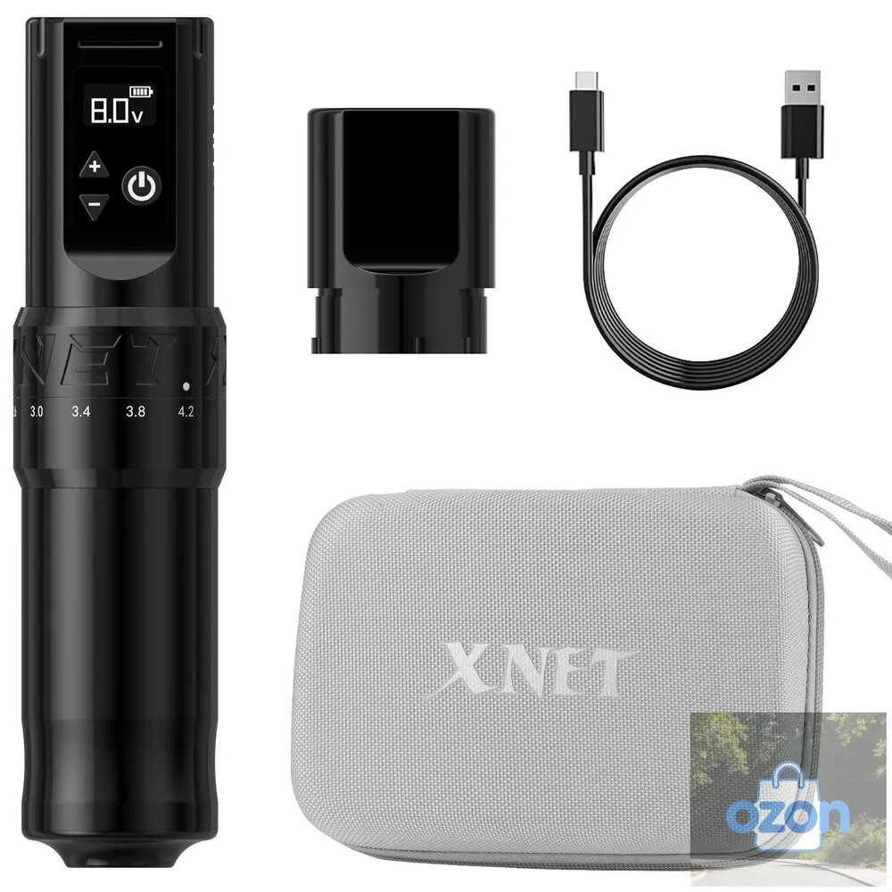 Тату-машинка XNET Pen Черный, космический алюминиевый сплав, 155*36 мм, 300 г, 1 шт.