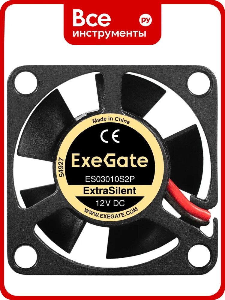 Вентилятор ExeGate 12В DC ExtraSilent ES03010S2P 30x30x10 мм, Sleeve bearing подшипник скольжения, 2pin, 8000RPM, 18dBA 299843