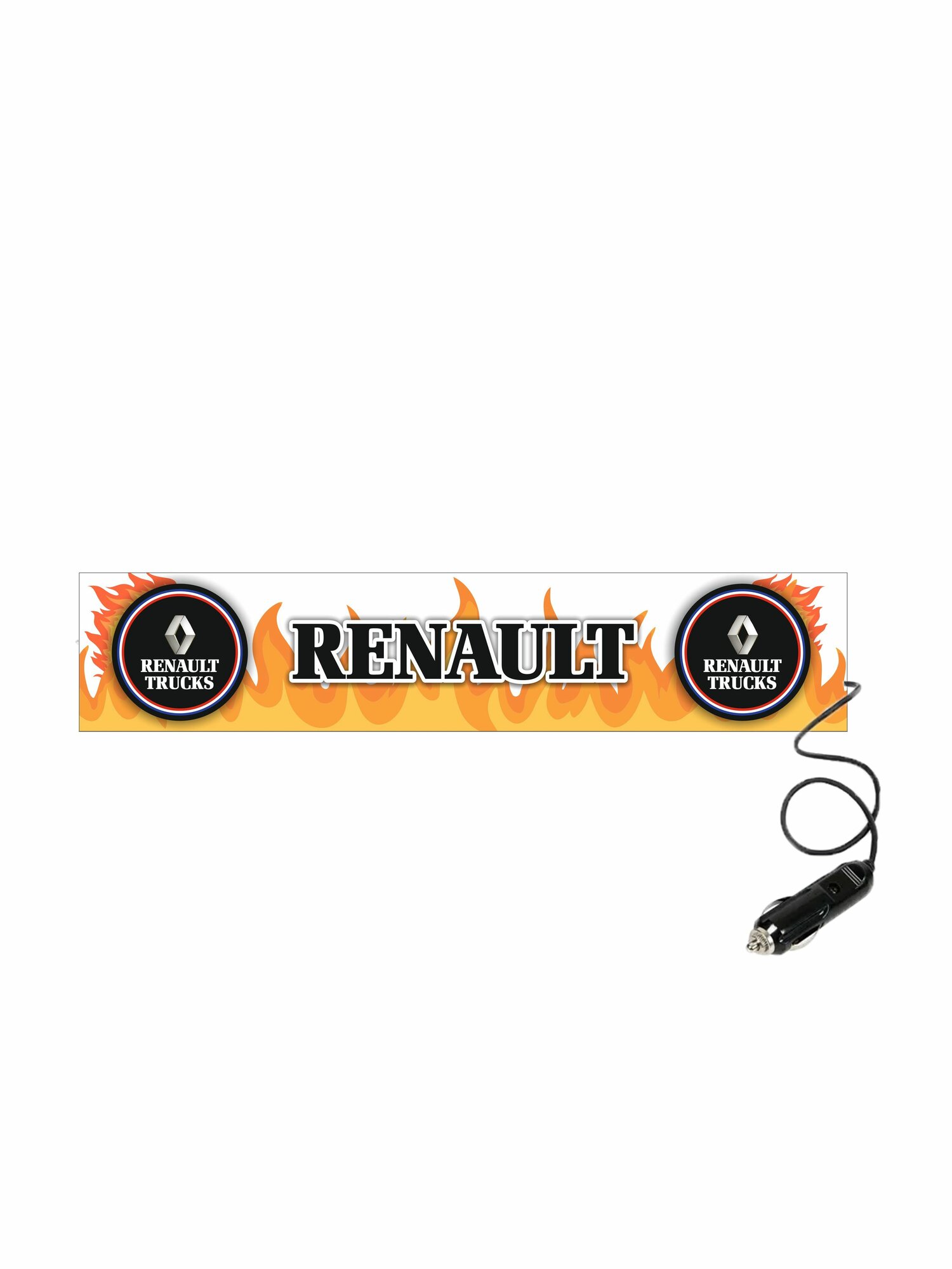 Табличка светящаяся FIRE RENAULT / рено 24V (Двухстороняя со штекером) 50х10см