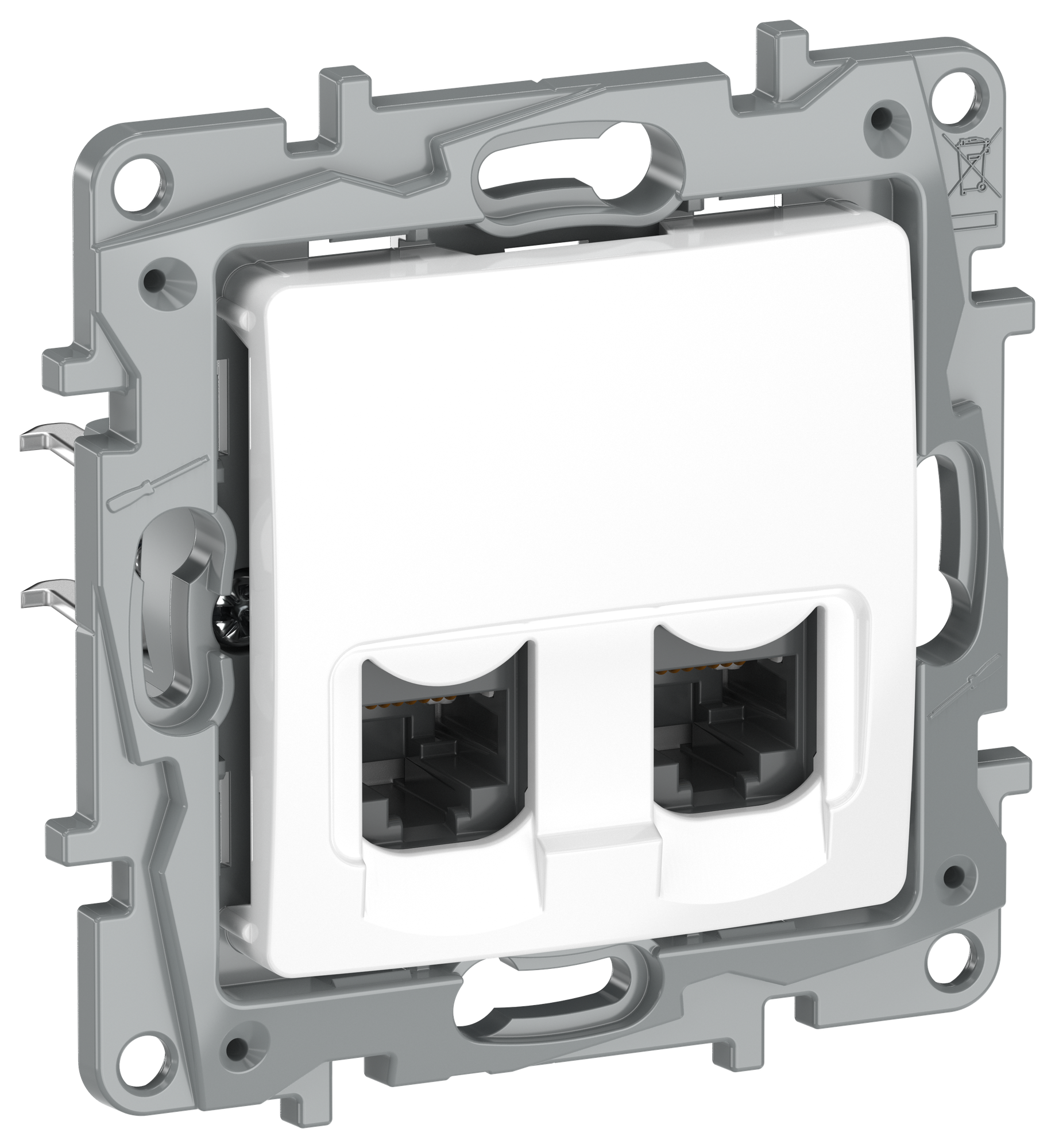 IEKETIKA Розетка компьютерная 2-я RJ45 кат.5Е UTP 6722551 белый IEK
