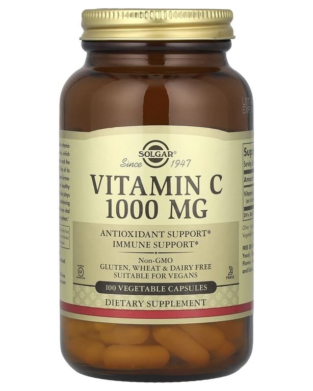 Solgar Vitamin C, Витамин С 1000 мг 100 вегетарианских капсул