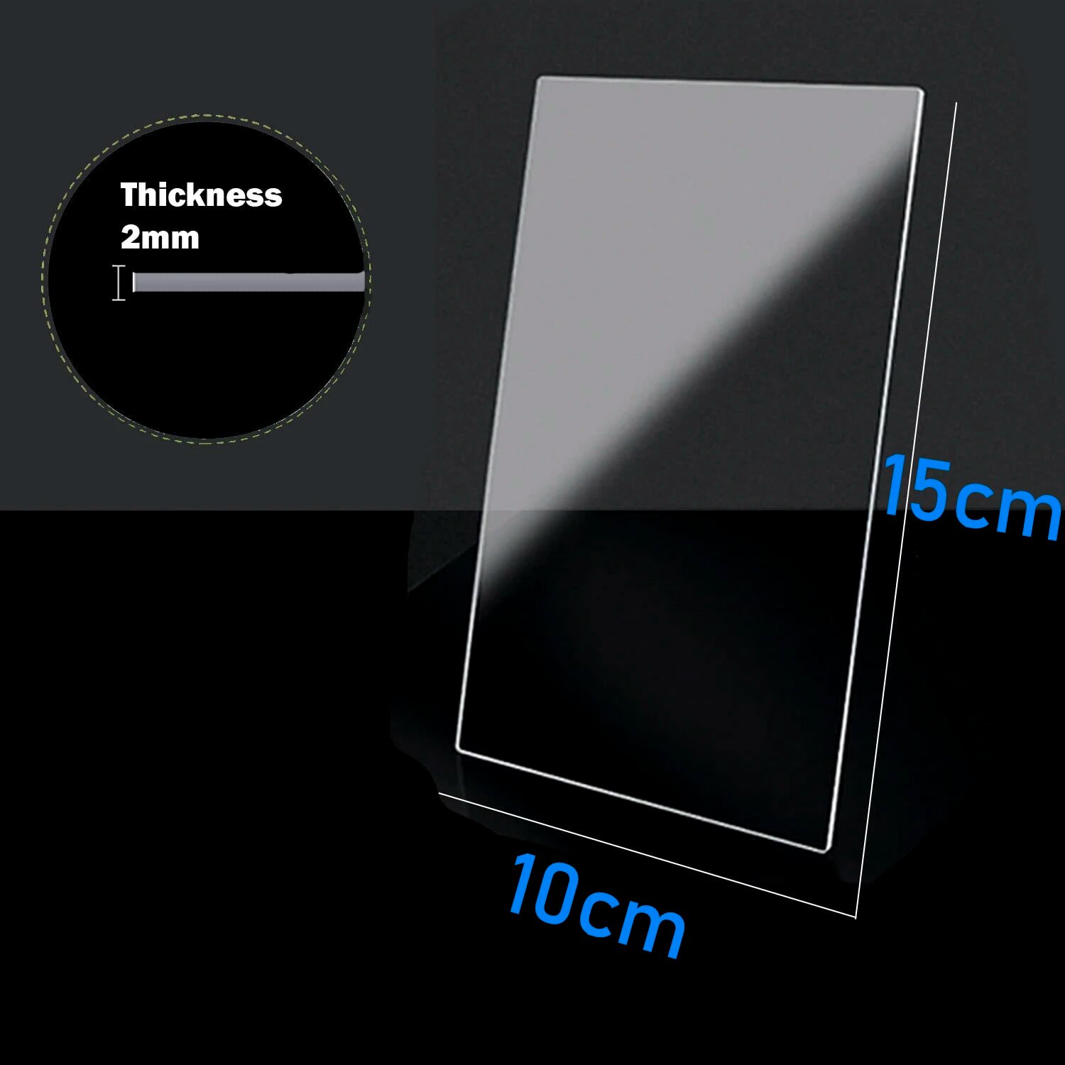 Прозрачный акриловый лист 10x15 см 2 мм 20pcs