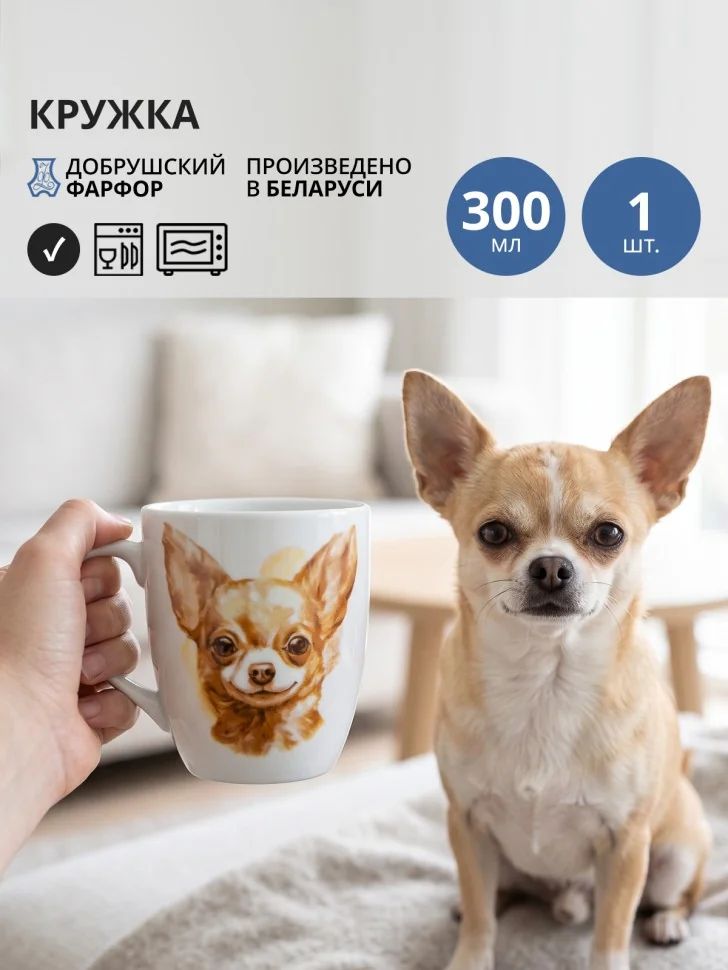 Кружка для чая и кофе 300 мл Добрушский фарфор Мой питомец Тоша