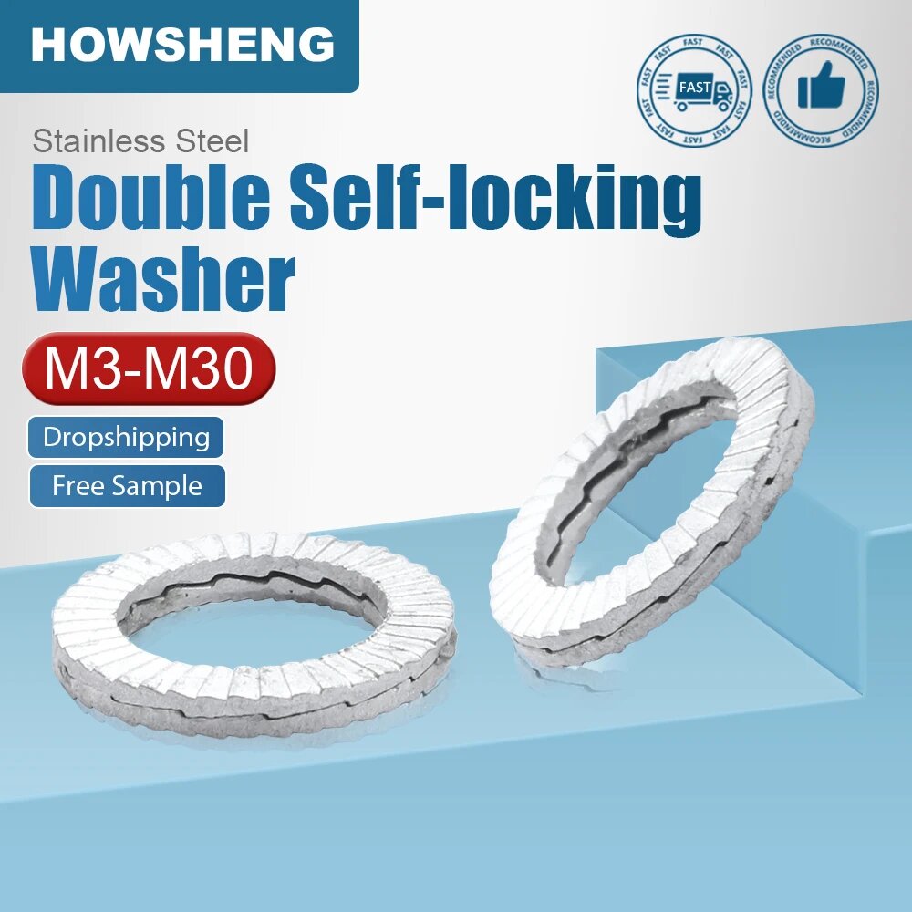 Самоблокирующиеся шайбы Howsheng из нержавеющей стали M3-M30 M10 10pcs