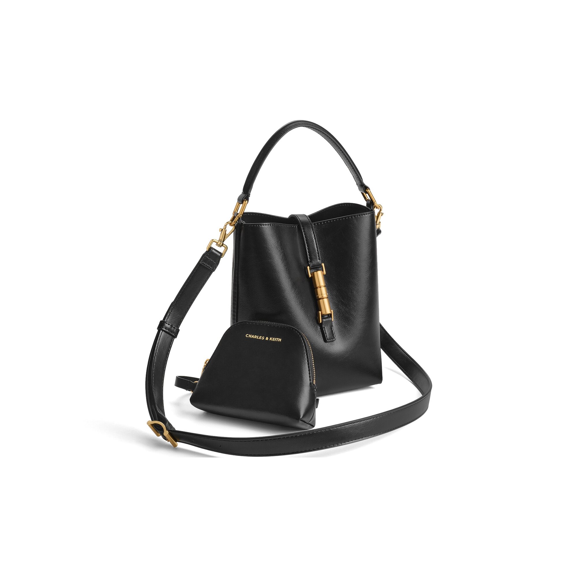 Сумка CHARLES & KEITH, фактура матовая, черный — фото 1