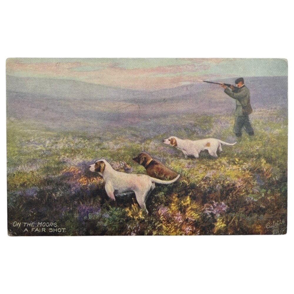 Почтовая открытка "Точный выстрел - Oilette" 1905-1920 гг. Raphael Tuck & Sons, Великобритания