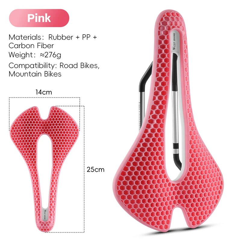WEST BIKING 3D Седло для дорожного велосипеда Розовый, Style B Pink