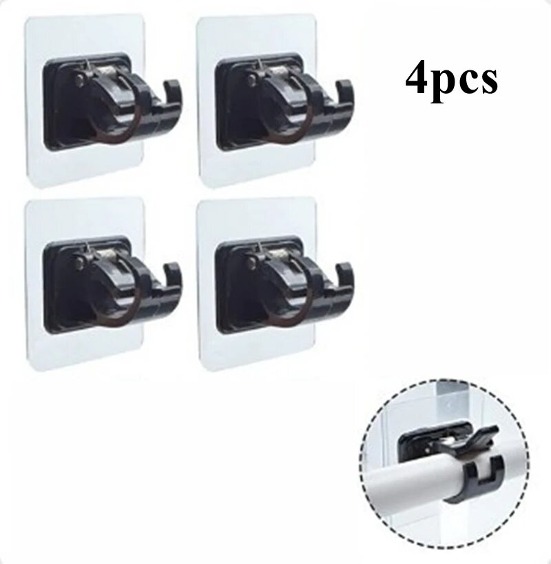 Крючки для штор BOUSSAC, 2/4 шт, прозрачные/белые/черные Черный, 4pcs-black