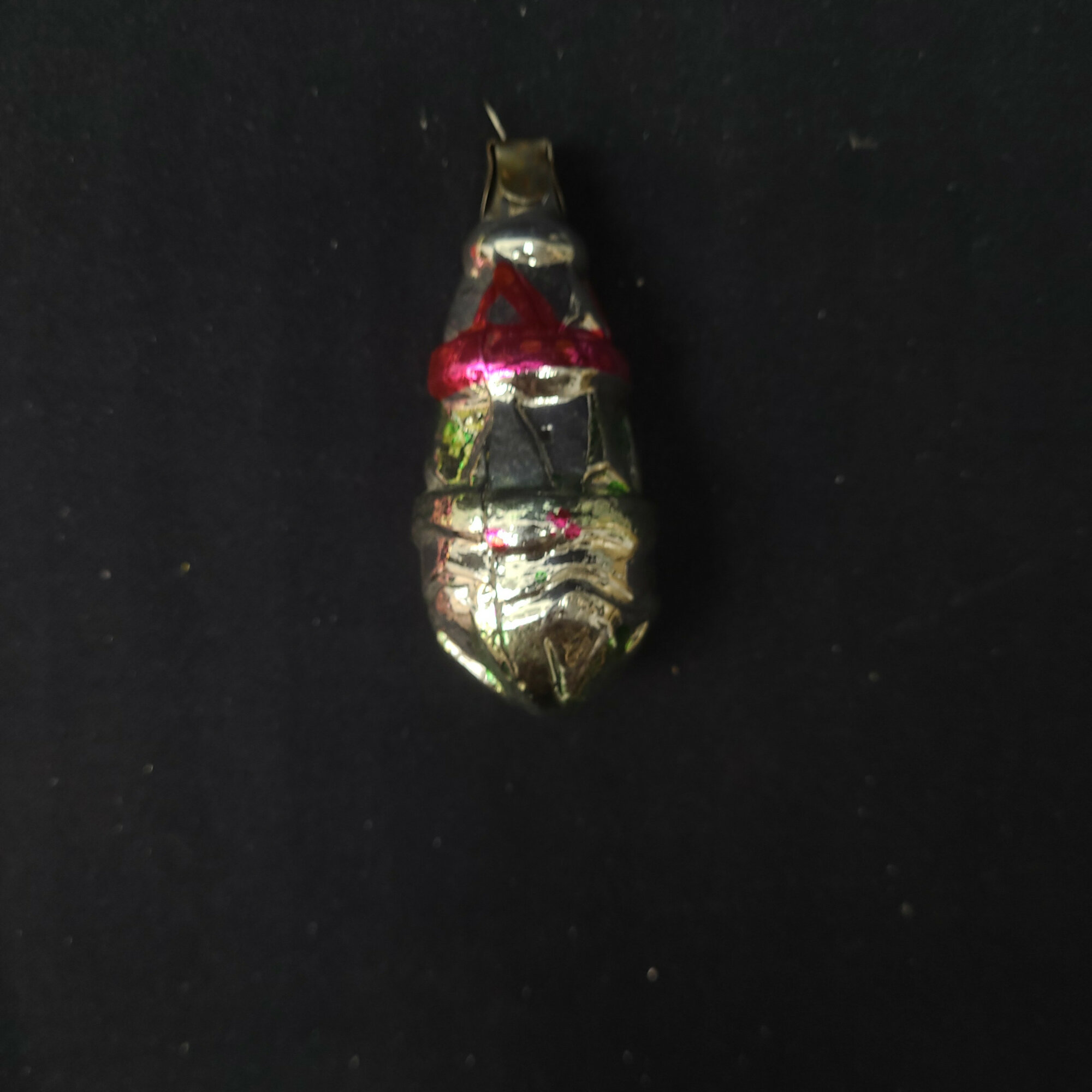 Елочная игрушка винтажная, СССР. Стеклянная фигурка в восточном костюме, высота 7 см