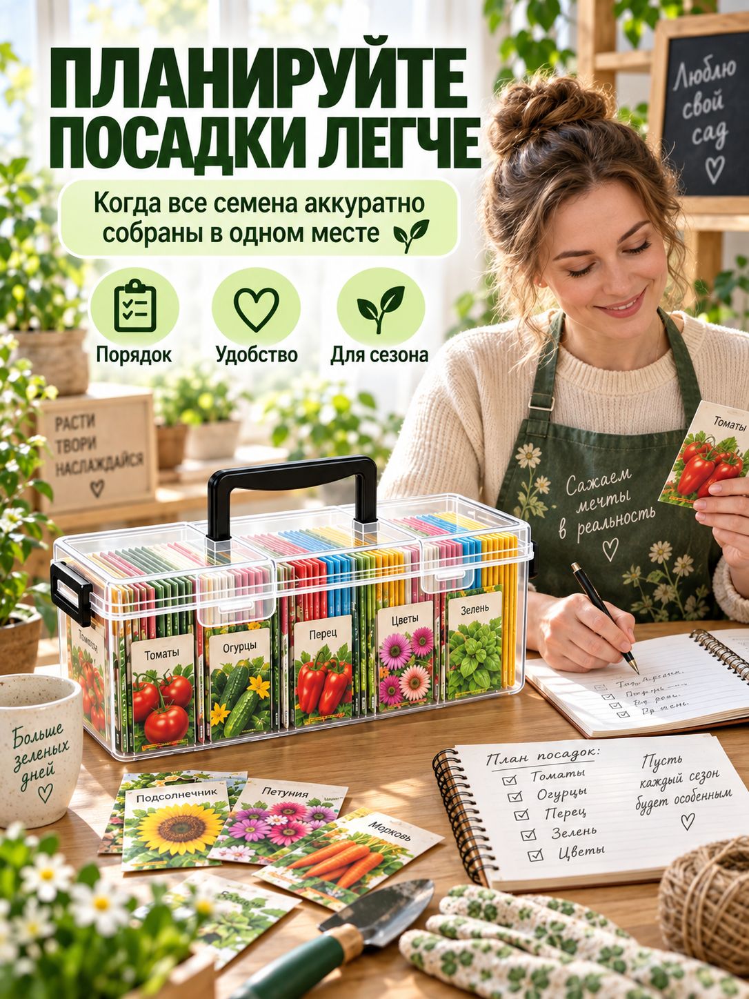 STARLEK Контейнер для хранения вещей длина 35.5 см, ширина 10 см, высота 12 см, 1 шт, пластик, прозрачный
