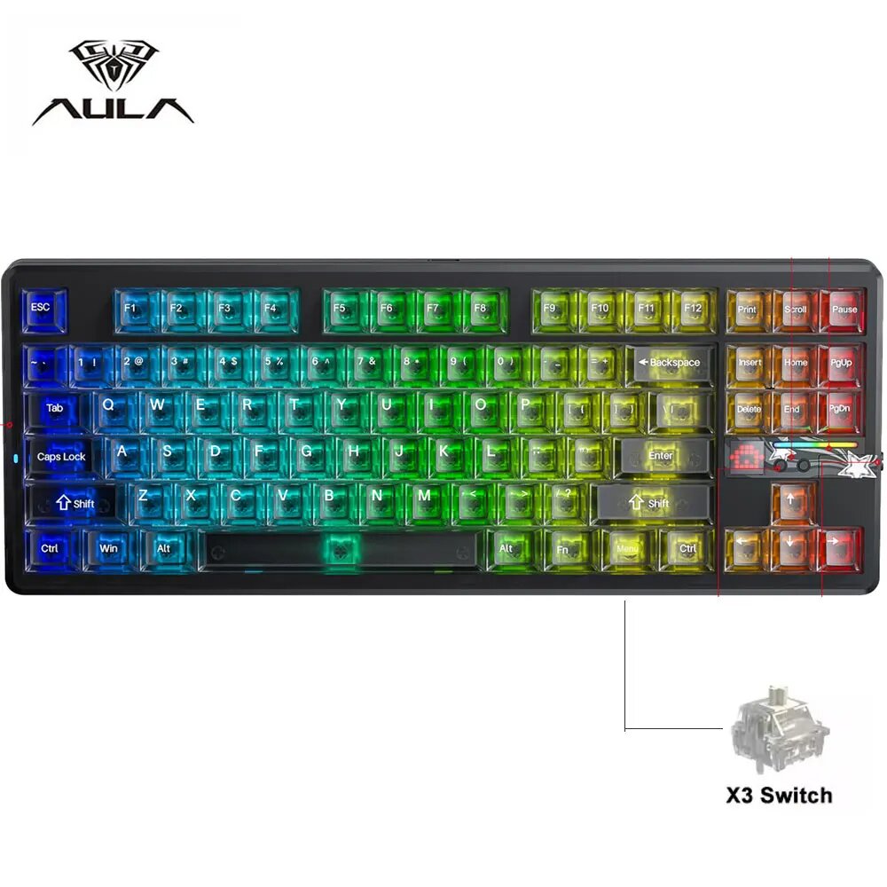 Механическая клавиатура AULA F87 Pro V2 Black Transparent