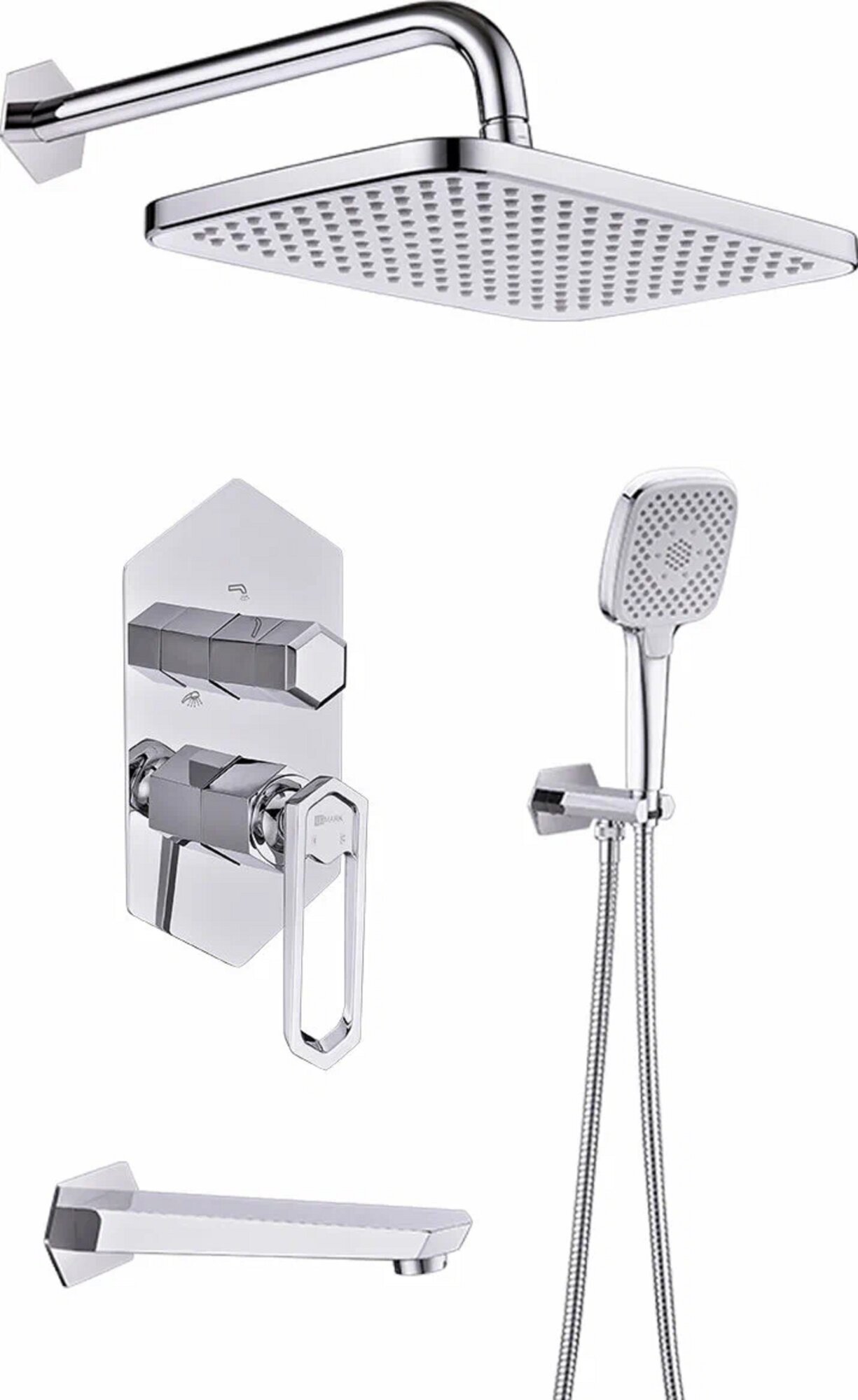 Душевой комплект Lemark Prizma LM3922C с верхним душем и лейкой