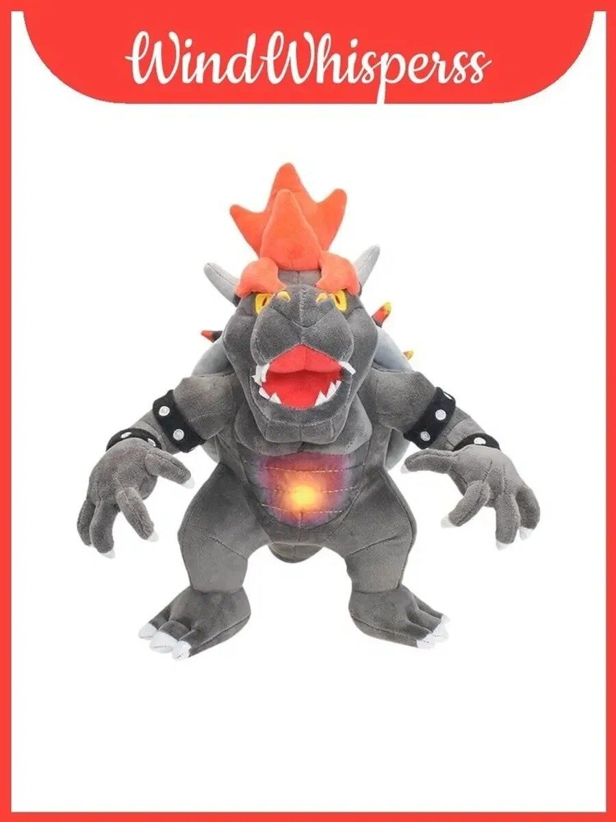 Плюшевая игрушка super mario bros fury bowser с наполнителем из pp хлопка
