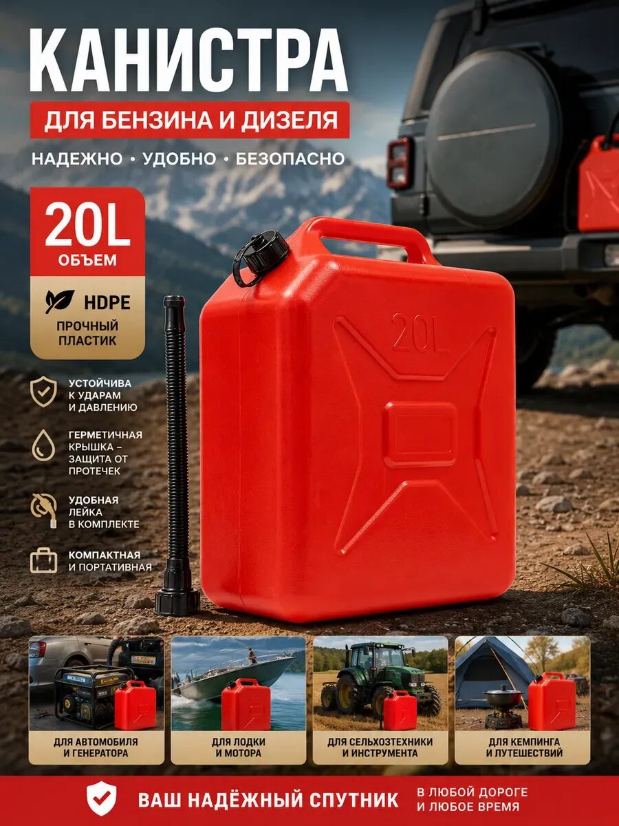 Канистра для бензина 40 л нержавеющей стали