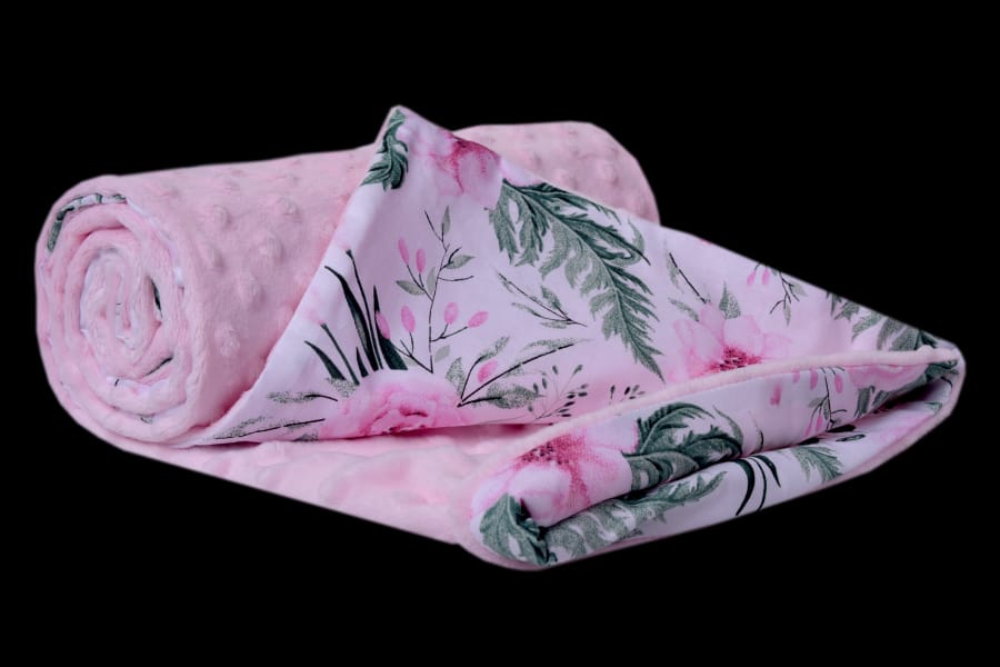 Плед Medi Partners Kwiaty minky, розовый, 75x100 см