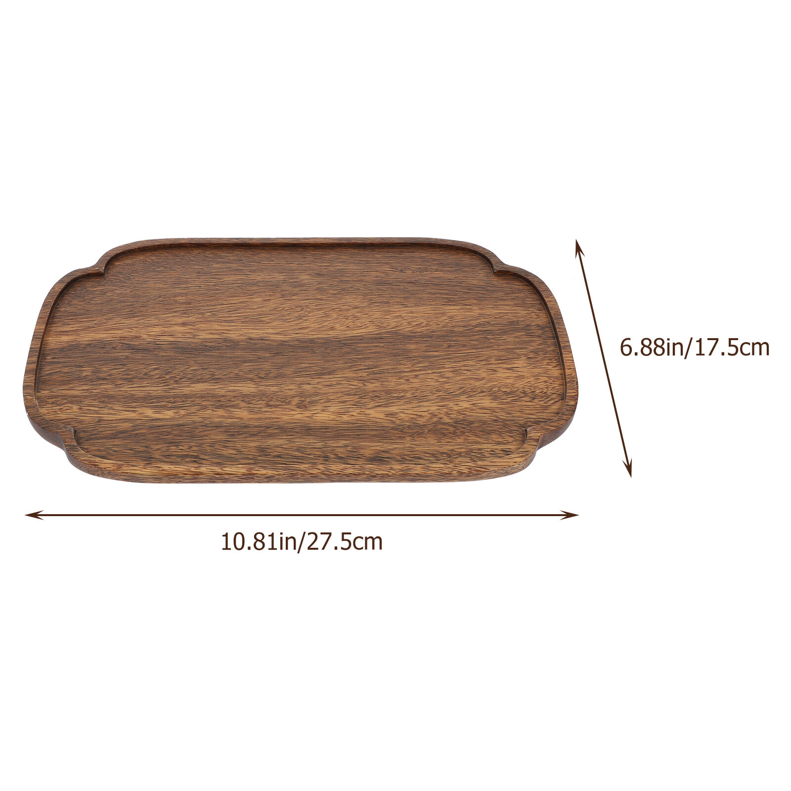 Поднос Для Десерта И Фруктов Из Дерева Коричневый 27.5X17.5CM