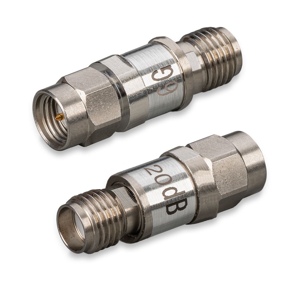 Аттенюатор 20 дБ 2 Вт (0-6 ГГц) КСВ <1,20 TWAS-2-6-20 SMA(male)-SMA(female)